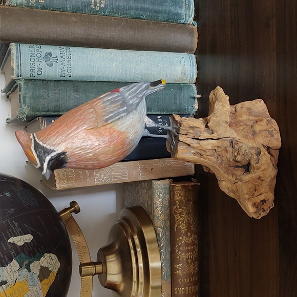 Vintage | Art | Hand Carved Al Mchenry Wood Carved Cedar Waxing Bird ...